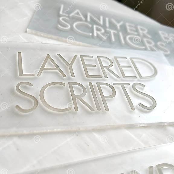 Layered Scripts with Transparency Isolated on White Background Stock ...