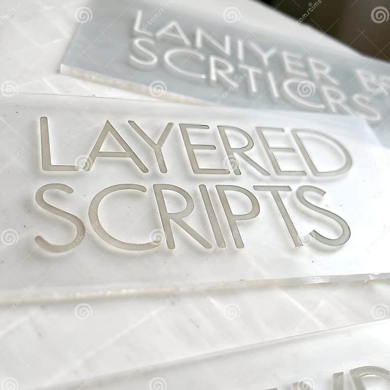 Layered Scripts with Transparency Isolated on White Background Stock ...