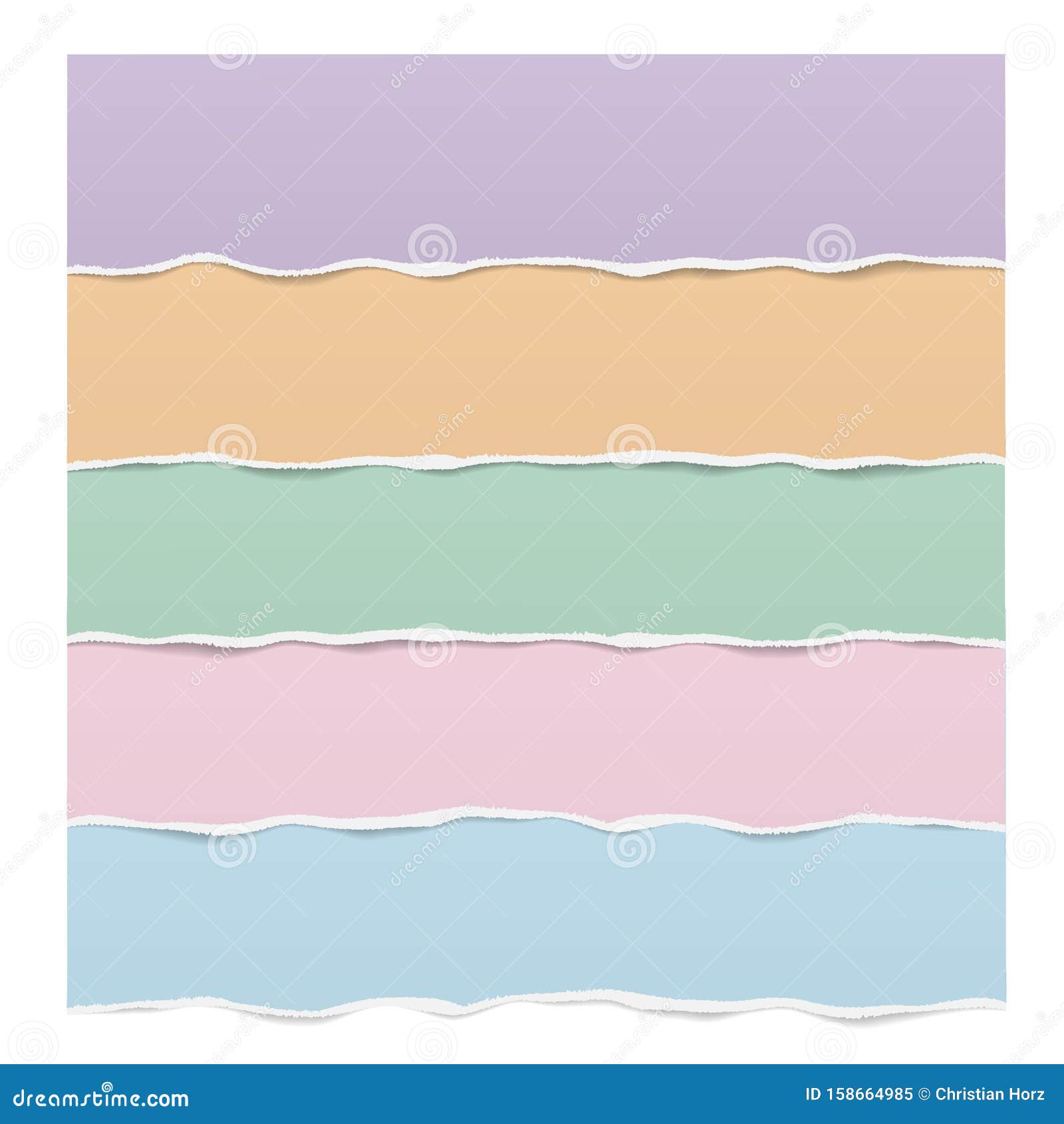 Layered Slips Of Torn Paper In Differen Colors Cartoon Vector ...