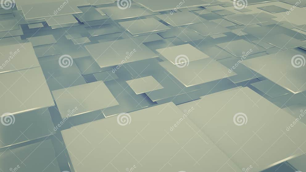 Layered Squares Abstract 3D Rendering Stock Illustration - Illustration ...