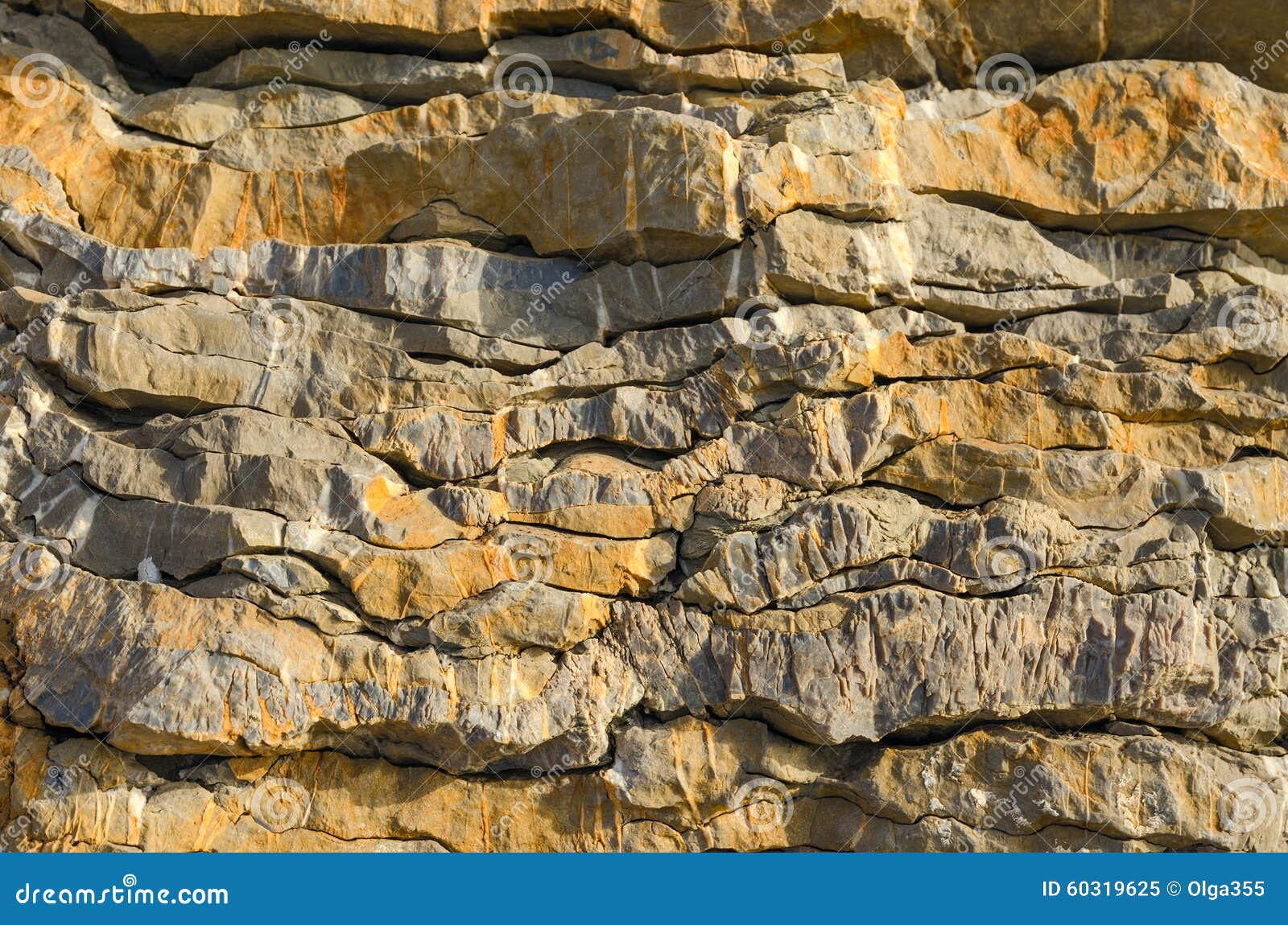 The Layered Structure of a Stone Cliff in Montenegro Stock Image ...