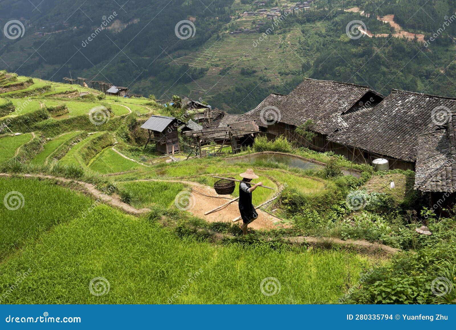 Layered Terraced Fields, Water-injected Terraced Fields Editorial Stock ...