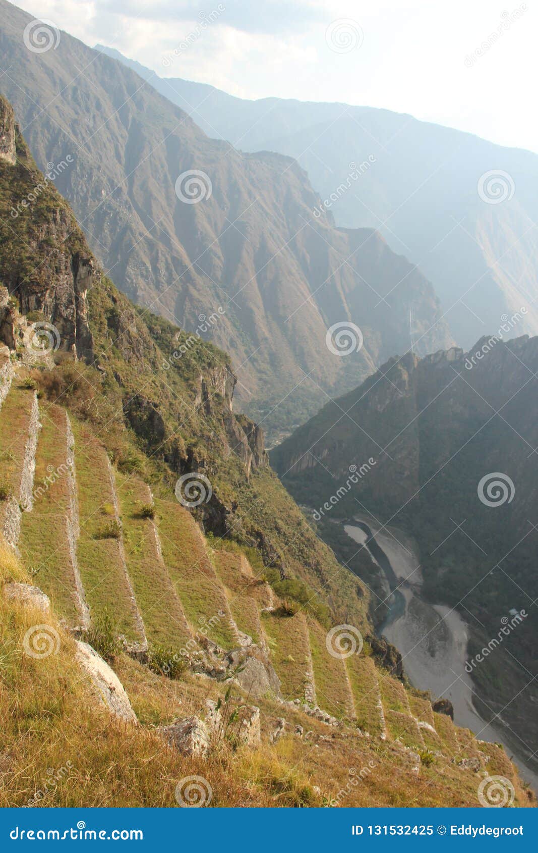 The Layered Terraces at Machu Picchu Stock Image - Image of modified ...