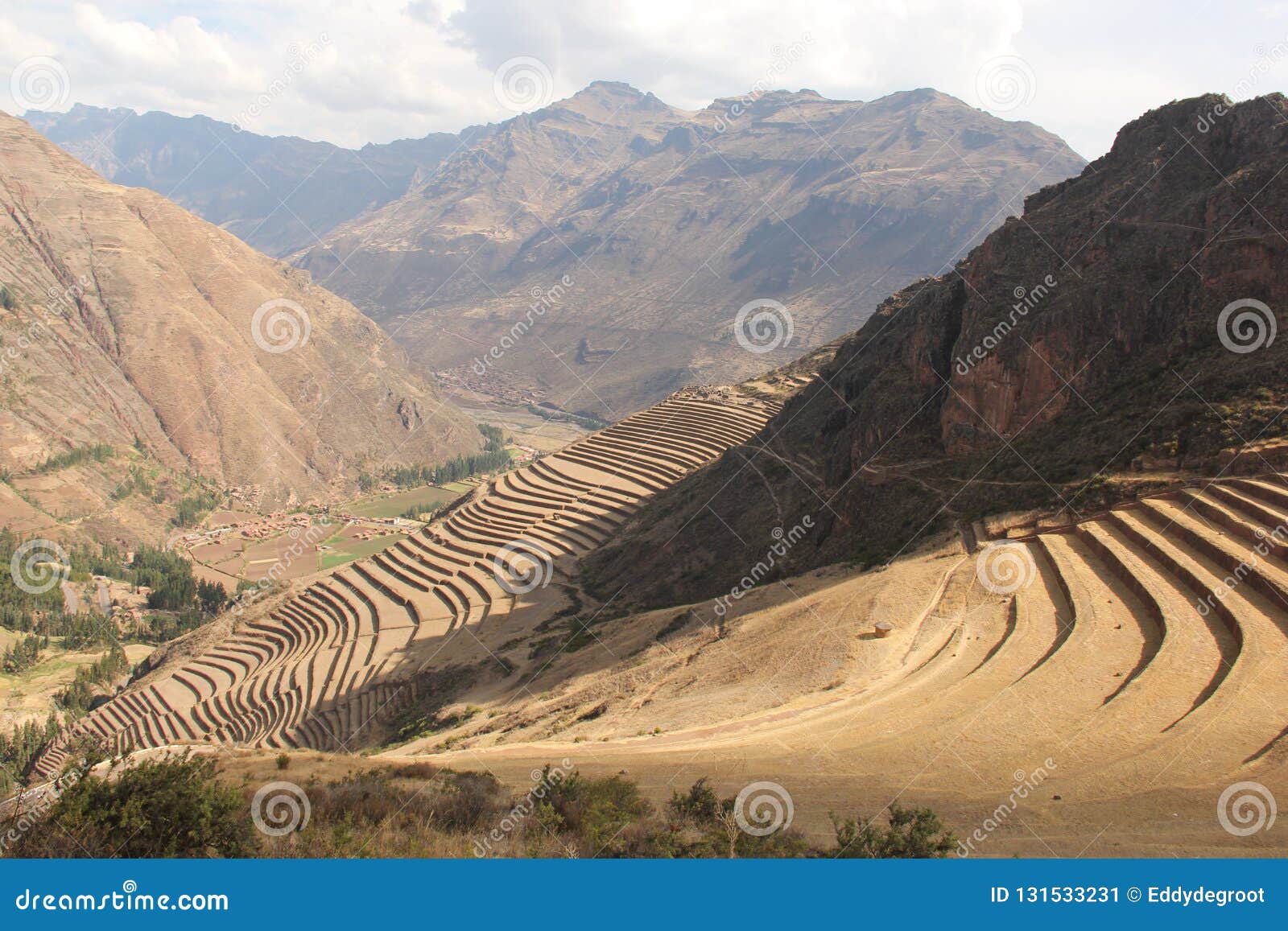 The Layered Terraces at Pisac Stock Image - Image of machu, fields ...