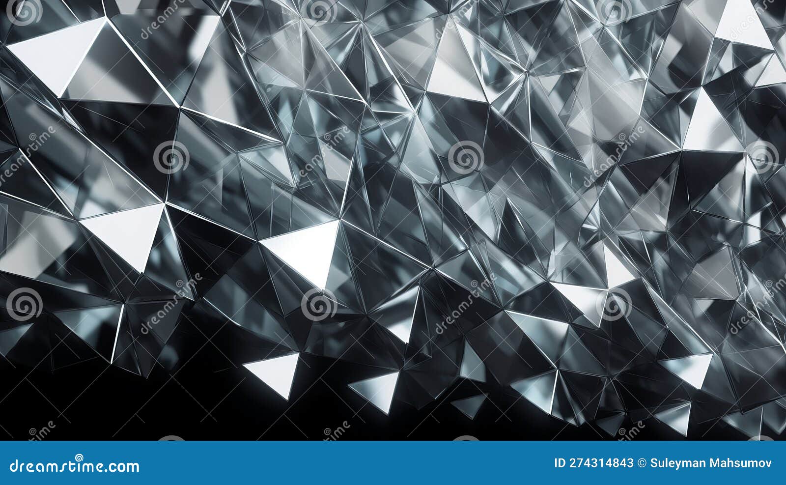 Layered Texture Triangular Diamond or Crystal Shapes Background. 3d ...