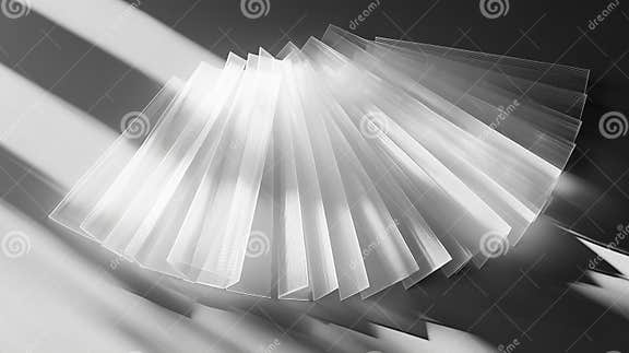 Layered Translucent Sheets in a Fan-Like Structure, Generative Ai Stock ...