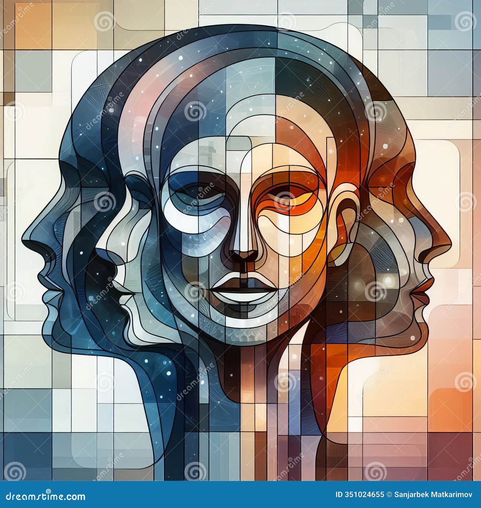 Layered Transparency Overlapping Translucent Shapes Creating a S Stock ...