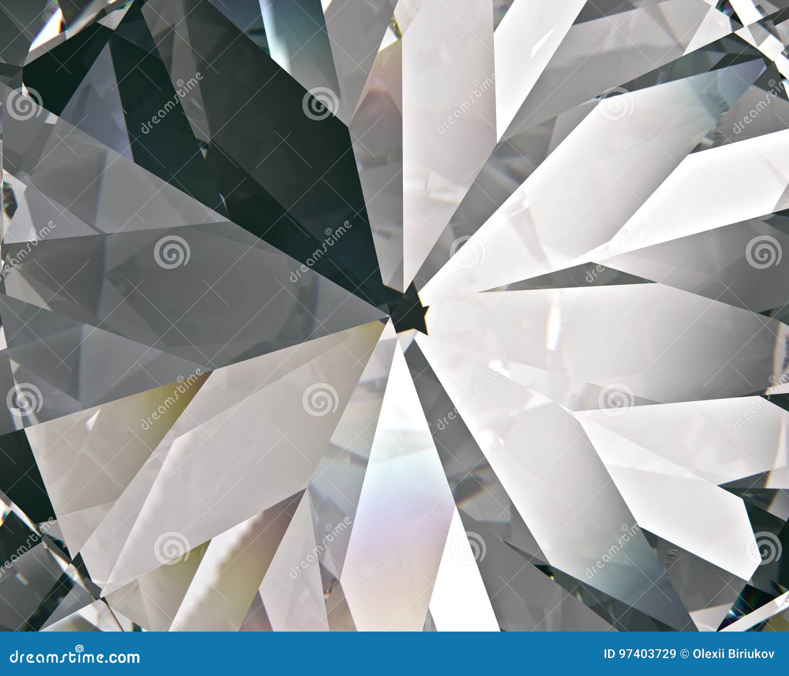 Realistic Diamond with Caustic Close Up Texture, 3D Illustration. Stock ...