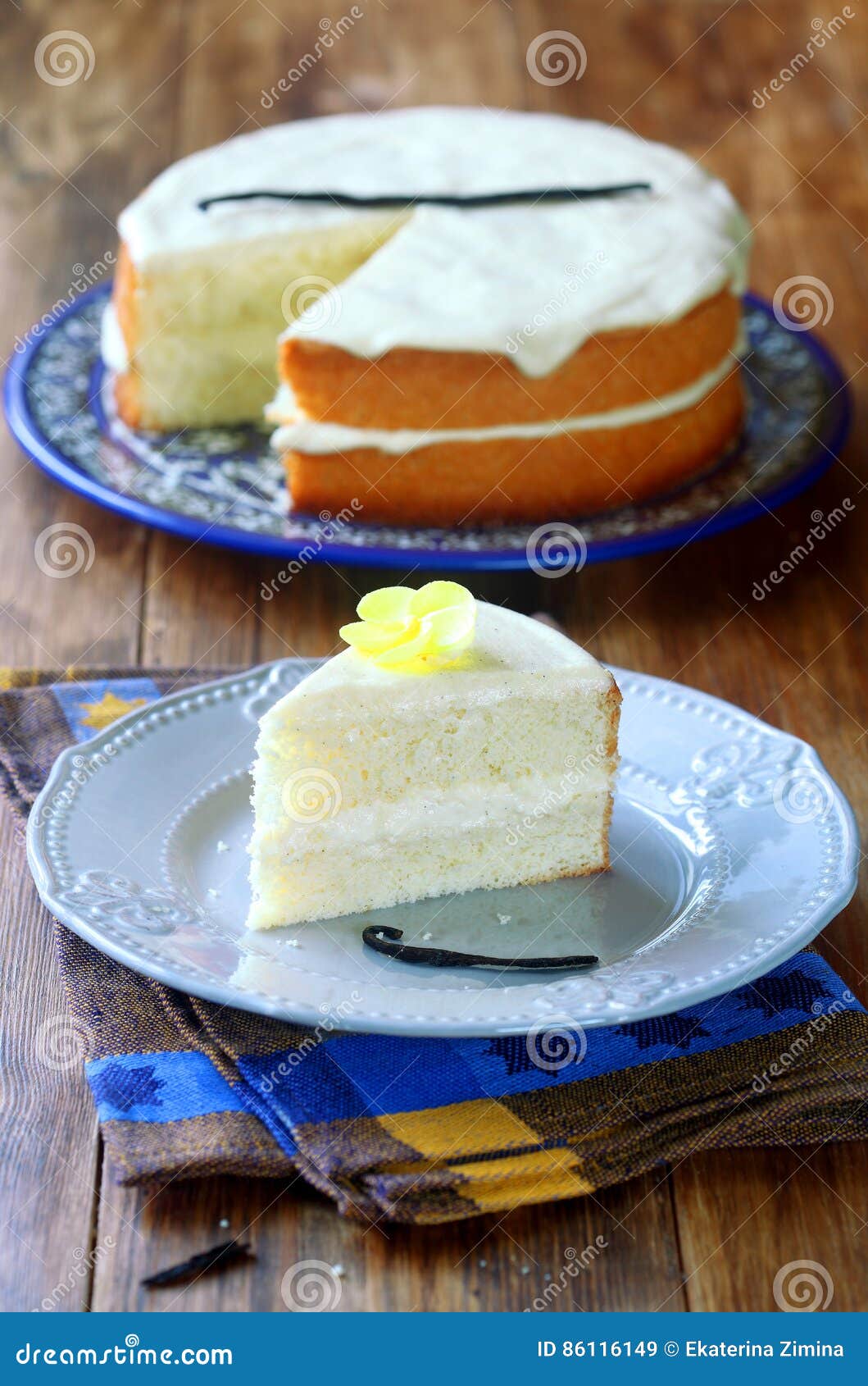 Layered Vanilla Sponge Cake Stock Image - Image of easter, biscuit ...