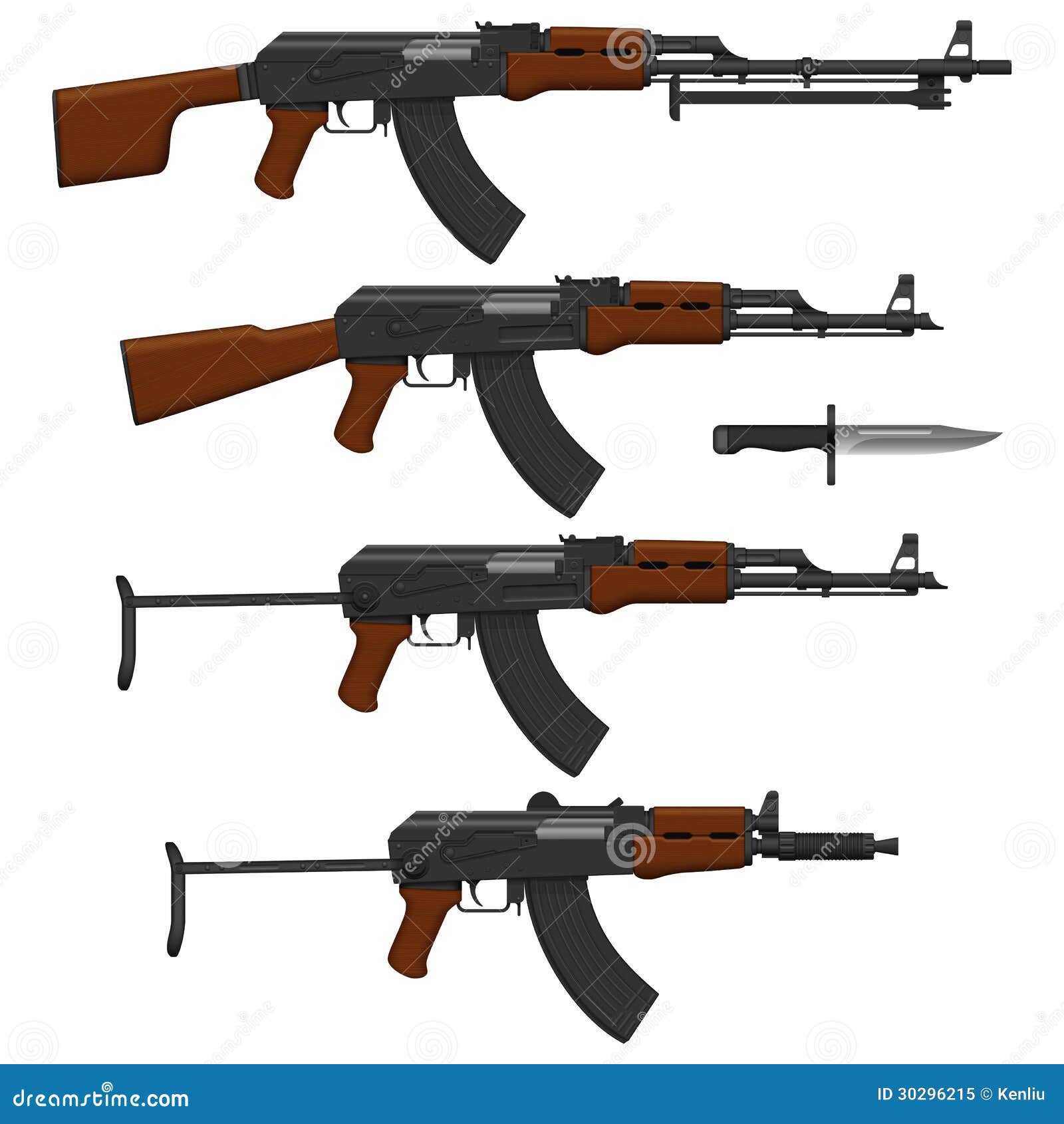 Assault rifles stock vector. Illustration of layered - 30296215