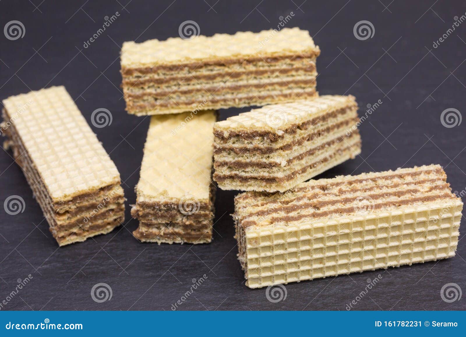 Layered Waffles with Hazelnut Stock Image - Image of pastry, wheat ...
