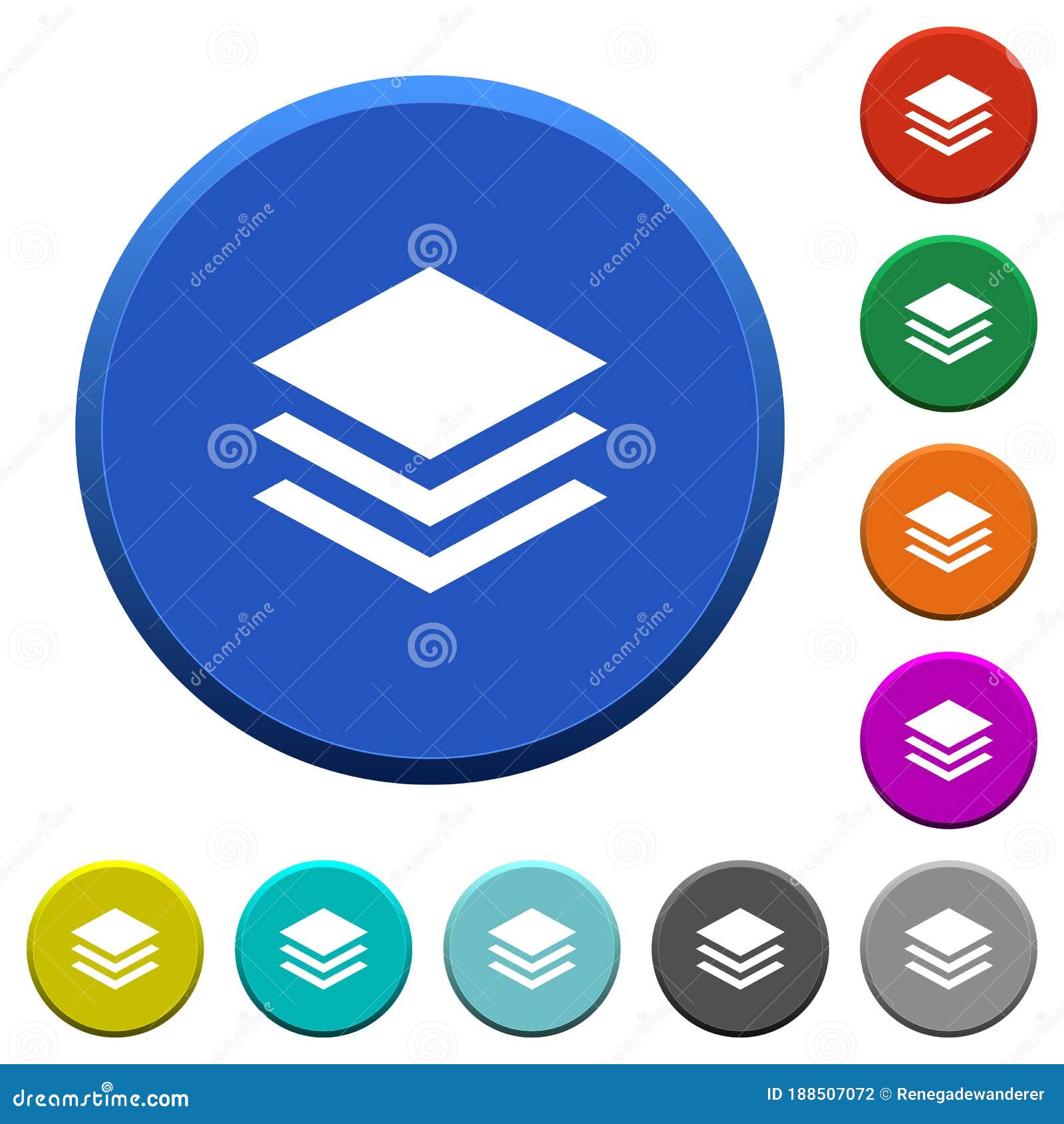 Layers beveled buttons stock vector. Illustration of empty - 188507072