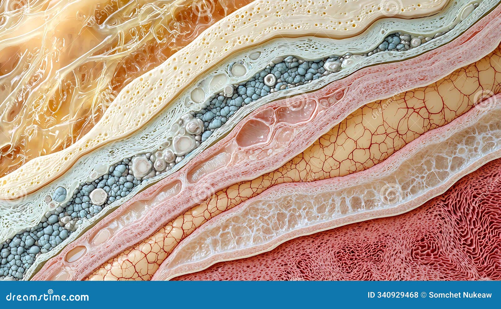 Layers of Biological Tissues, Colorful and Textured Forms Stock ...