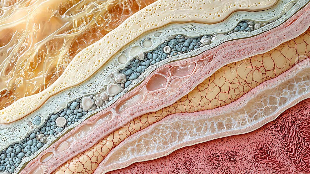 Layers of Biological Tissues, Colorful and Textured Forms Stock ...