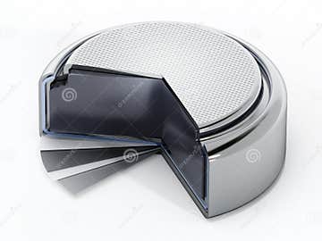 Layers of a Button Cell. Cross Section 3D Illustration Stock ...