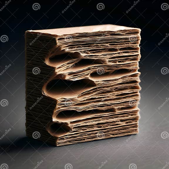 Layers of Cardboard Paper Create a Textured and Abstract Pattern. Stock ...