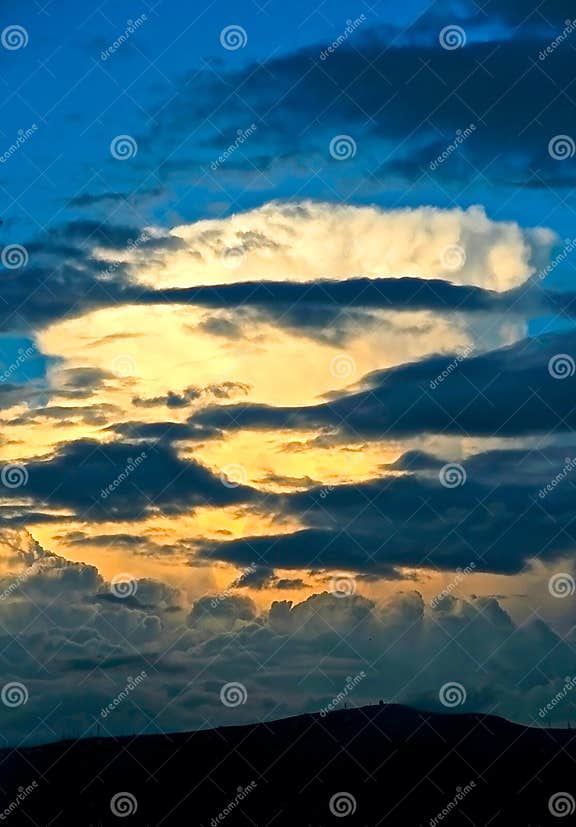 Layers of Clouds in Front of the Sun after Storm Stock Image - Image of ...