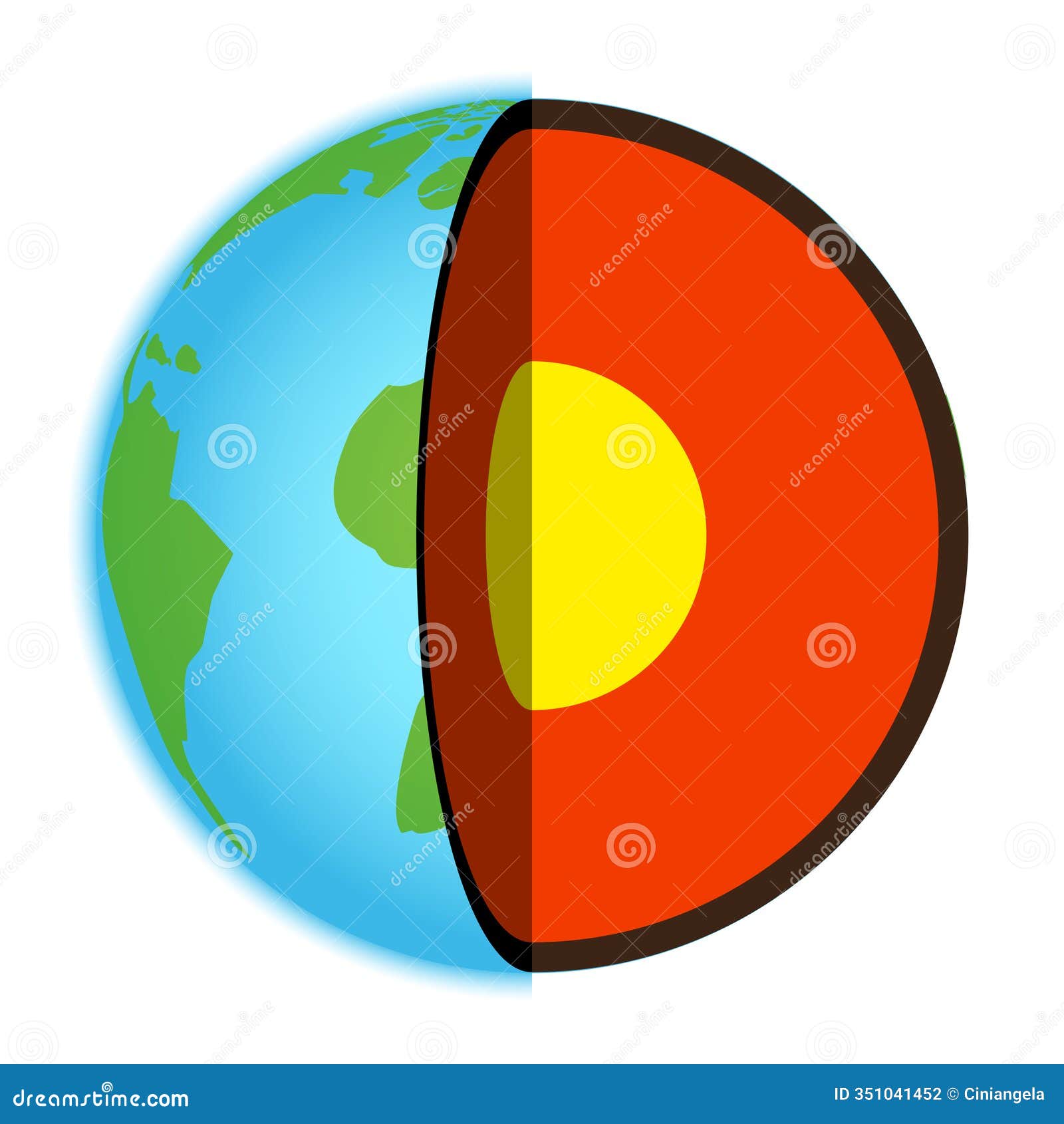 Layers of the Earth - Core, Mantle and Crust Illustration Stock ...
