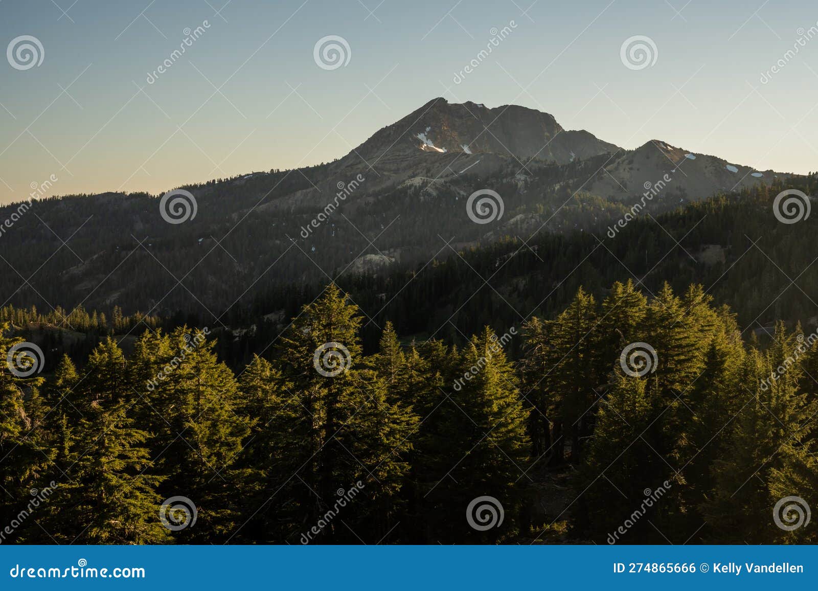 Layers of Forest and Shadow Below Lassen Peak Stock Photo - Image of ...
