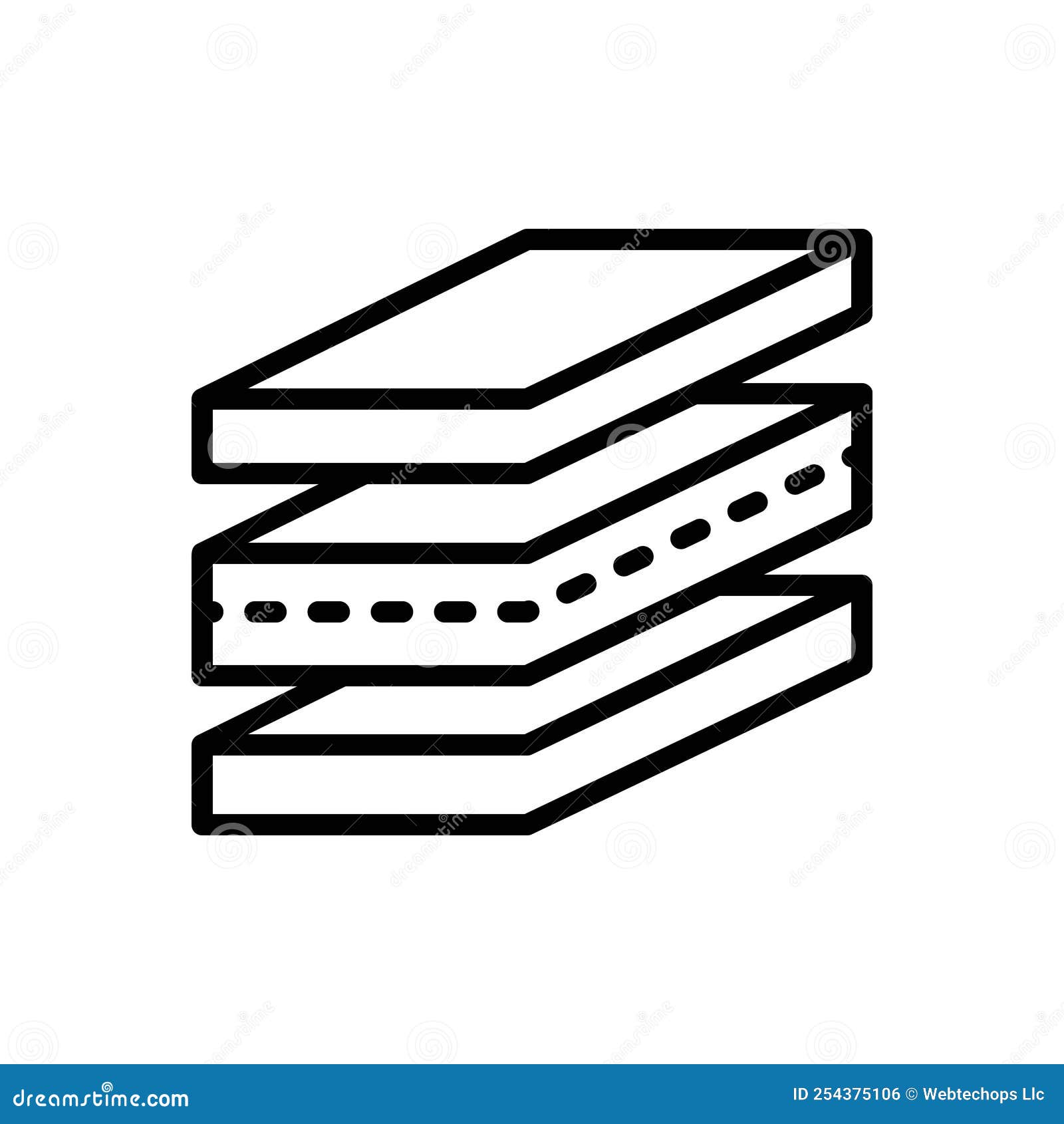 Black Line Icon for Layers, Flake and Stratum Stock Illustration ...