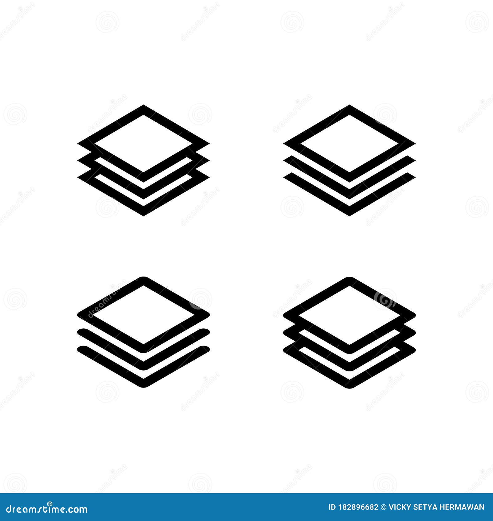Layers Icon, Three Levels Stacked on Top of Each Other Stock Vector ...