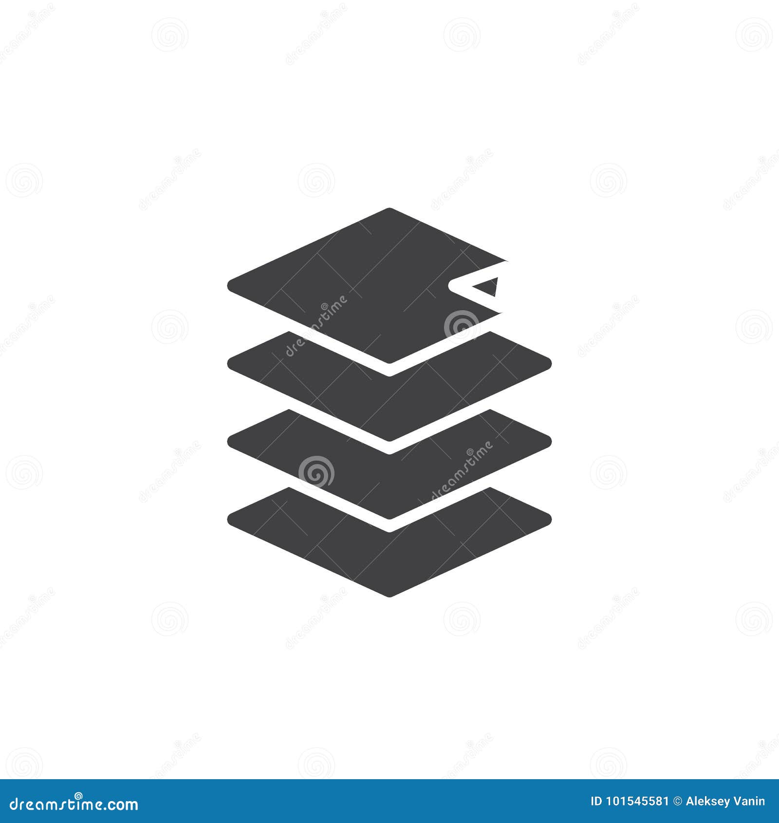 Layers Icon, Three Levels Stacked On Top Of Each Other Vector ...