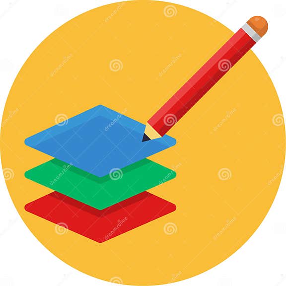 Layers map pen icon stock vector. Illustration of earth - 186431557