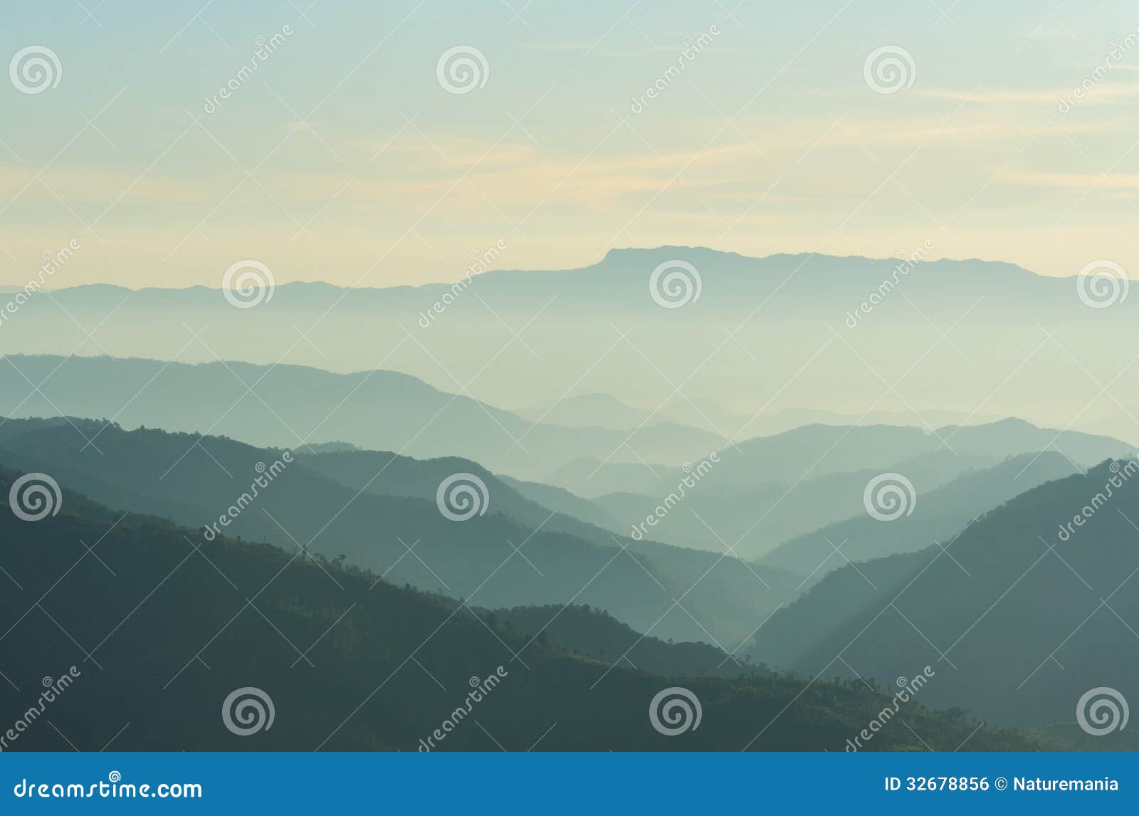 Layers of mountain stock photo. Image of scenery, haze - 32678856