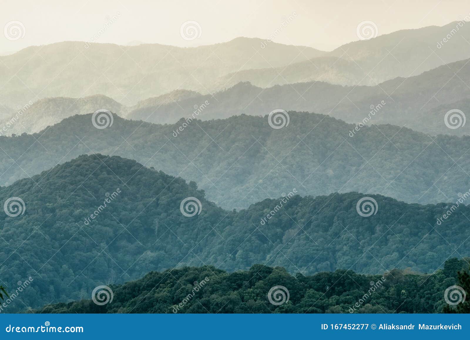 Layers of mountains stock image. Image of clouds, park - 167452277