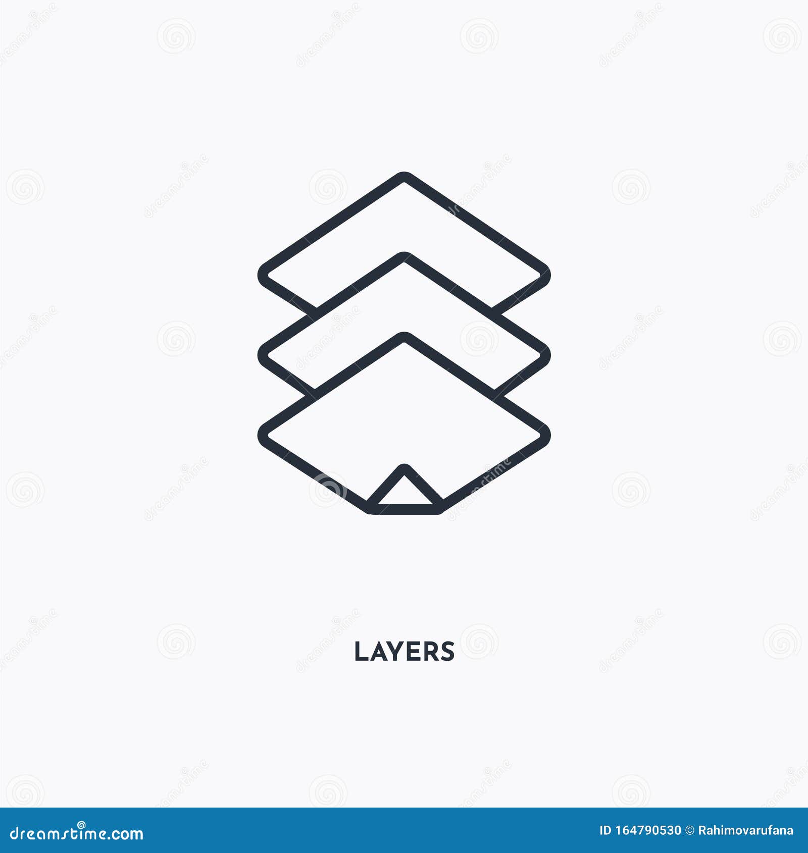 Layers Outline Flat Round Icons Cartoon Vector | CartoonDealer.com ...