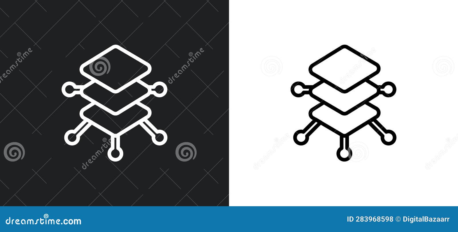 Layers Outline Flat Round Icons Cartoon Vector | CartoonDealer.com ...