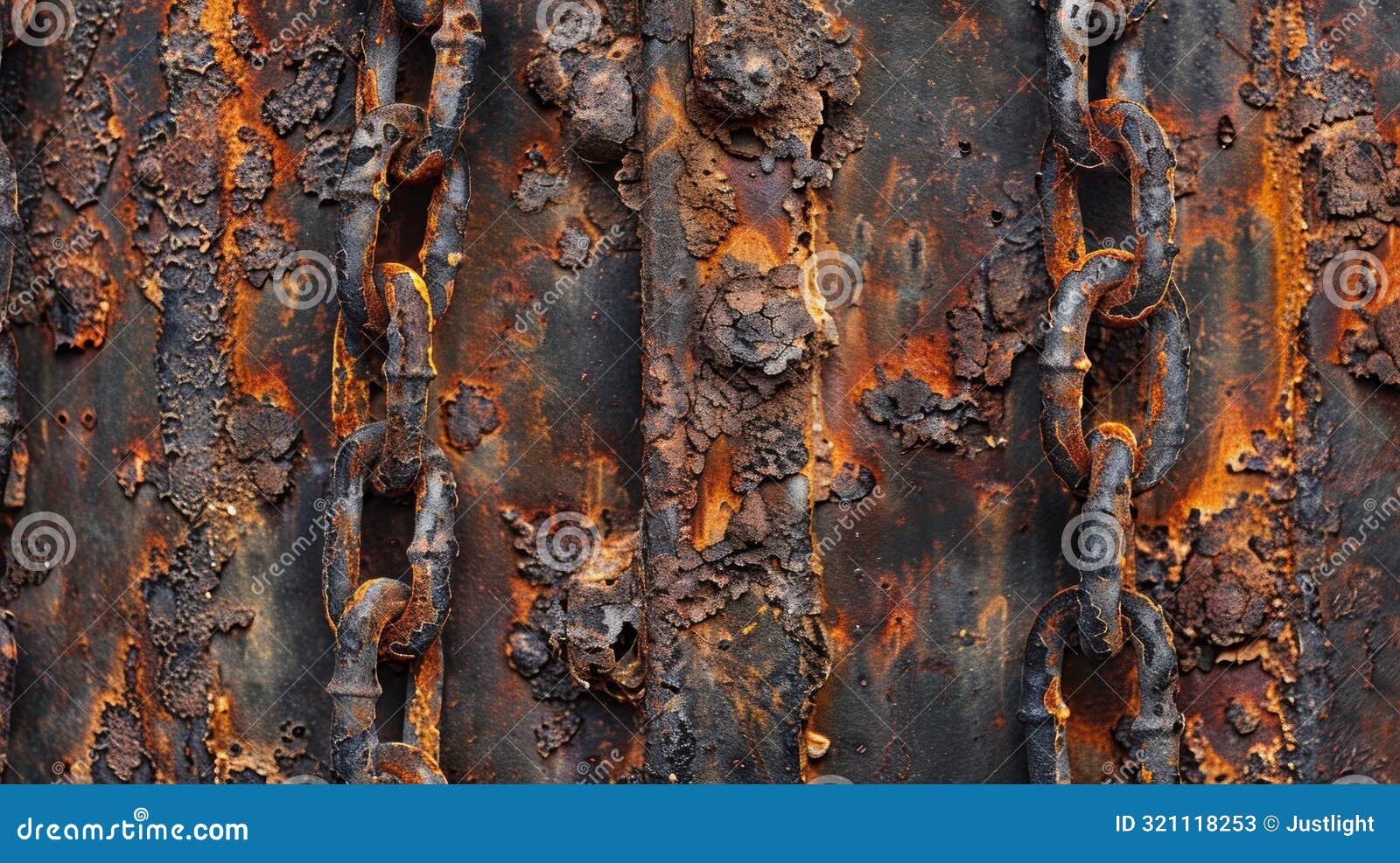 Layers of Oxidation an Abstract Closeup of Rusted Industrial Chains ...