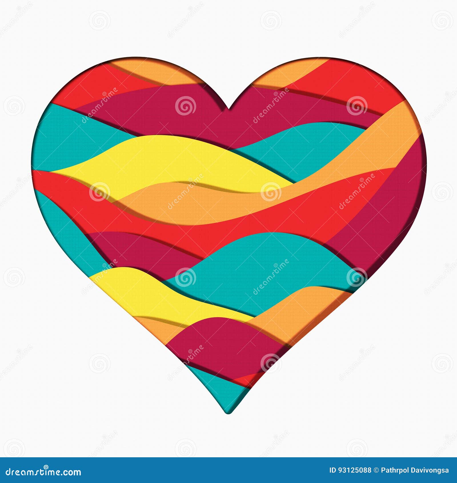 Layers Papers Heart stock illustration. Illustration of leisure - 93125088