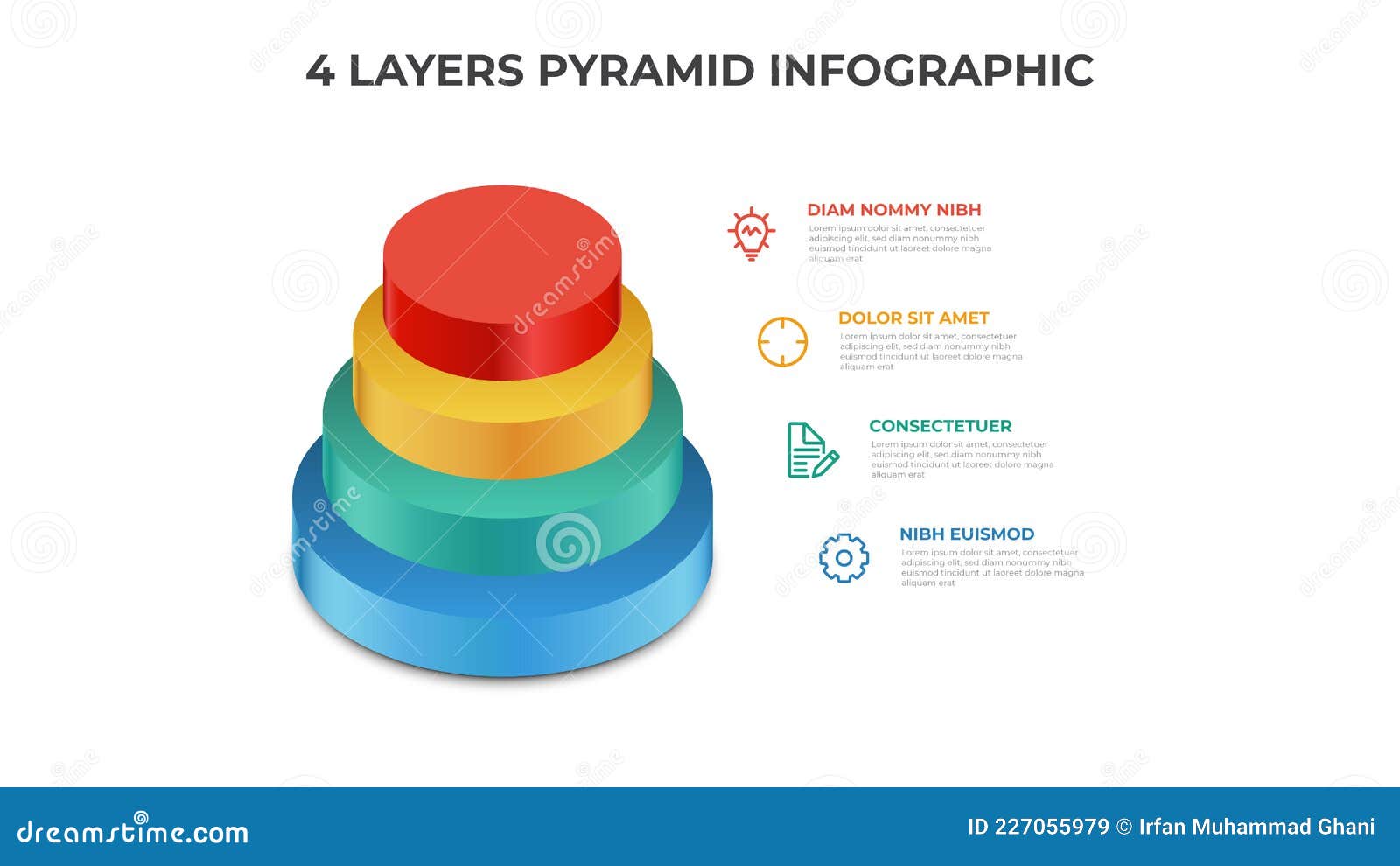 4 Layers of Pyramid Infographic Element Vector Stock Vector ...