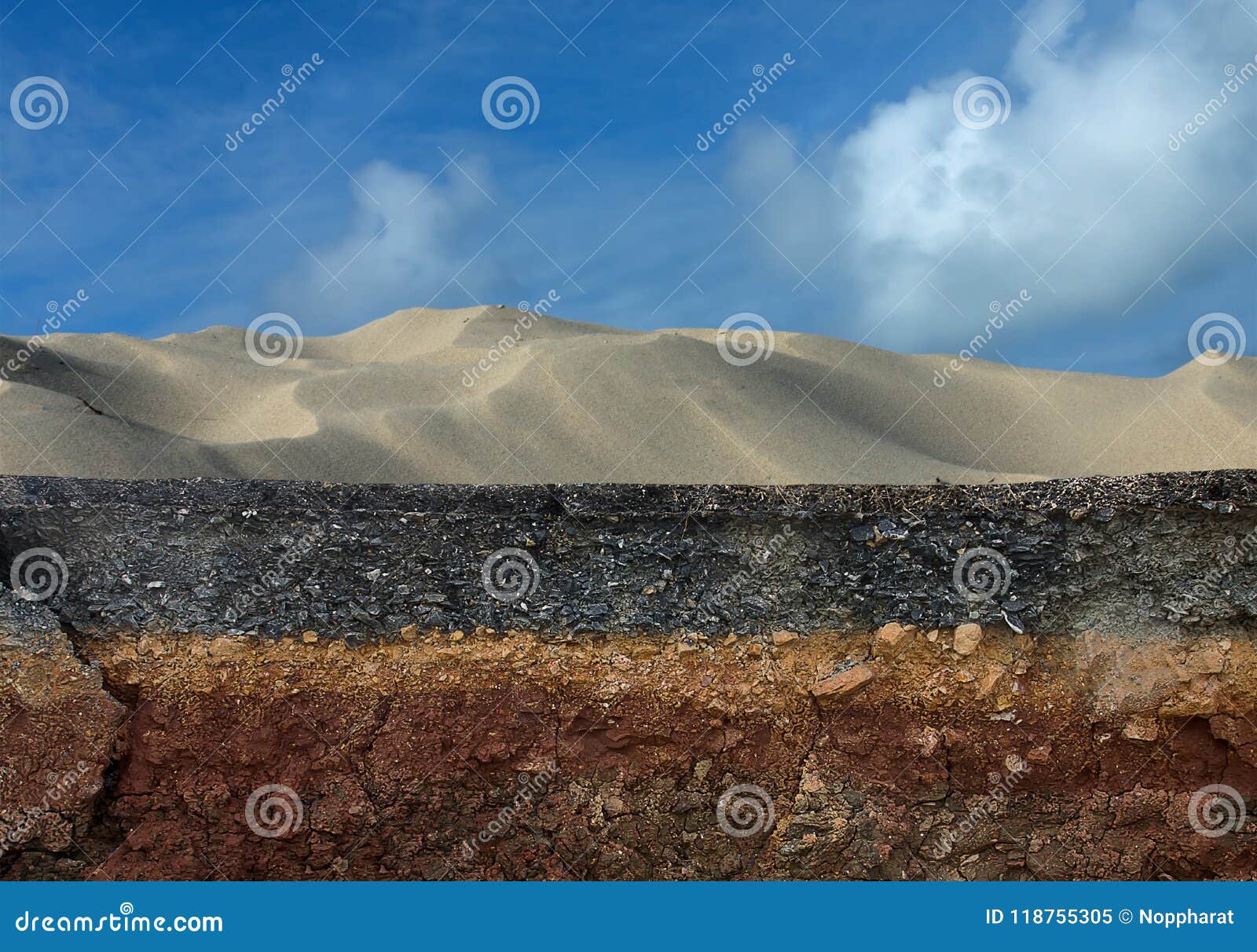 The layers of road. stock image. Image of land, cliff - 118755305