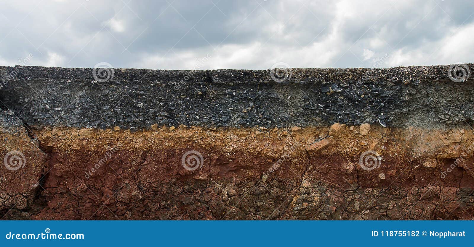 The layers of road. stock photo. Image of paved, clay - 118755182