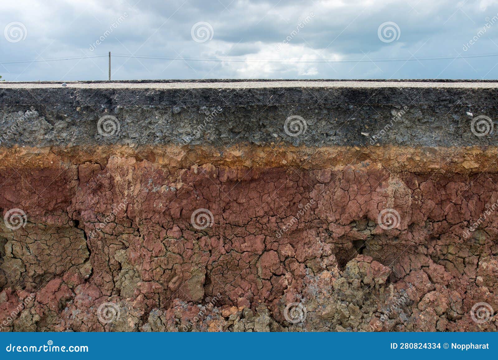 The layers of road. stock photo. Image of dirt, paved - 280824334