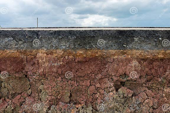 The layers of road. stock photo. Image of dirt, paved - 280824334