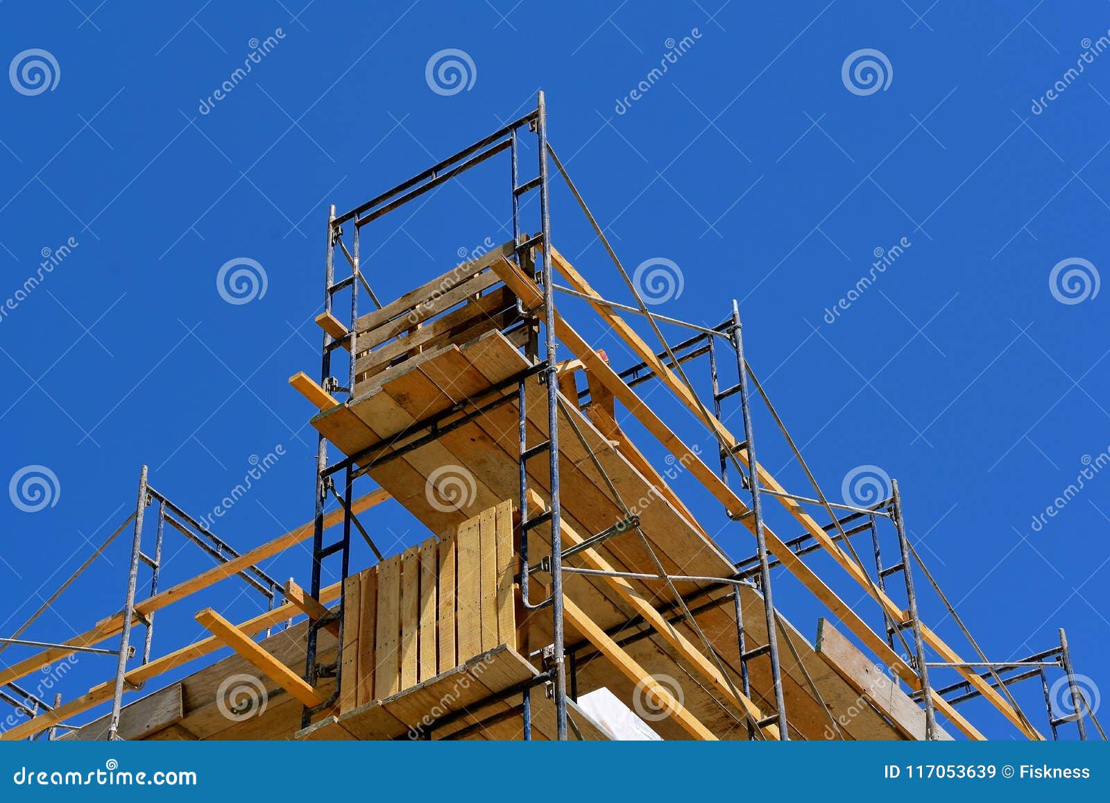 Layers of Scaffolding at a New Construction Site Stock Image - Image of ...