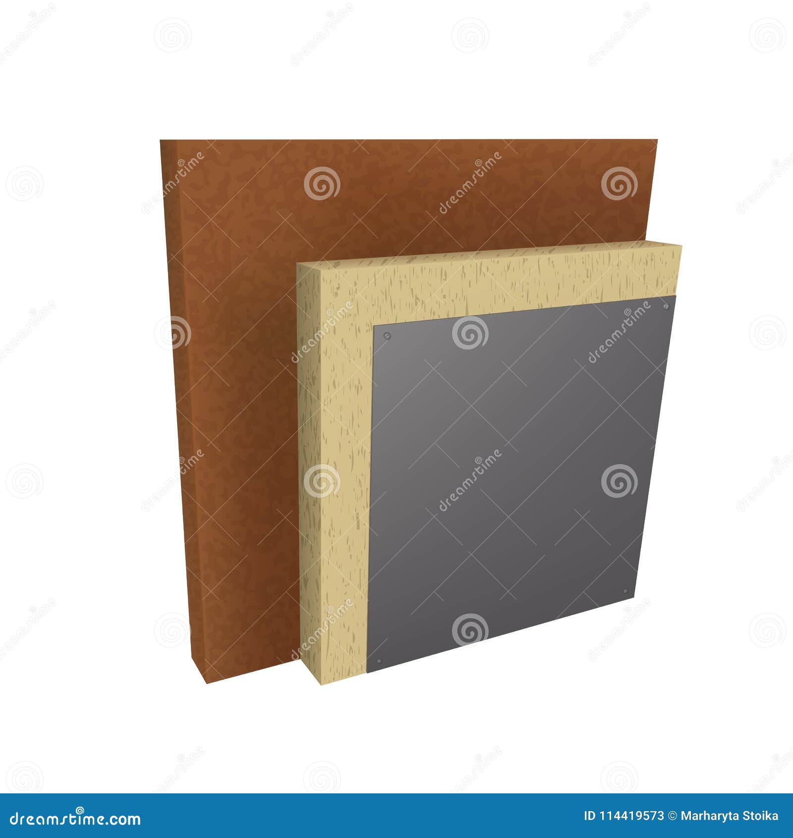 Layers Scheme of Thermal Insulation of the Wall. Stock Vector ...
