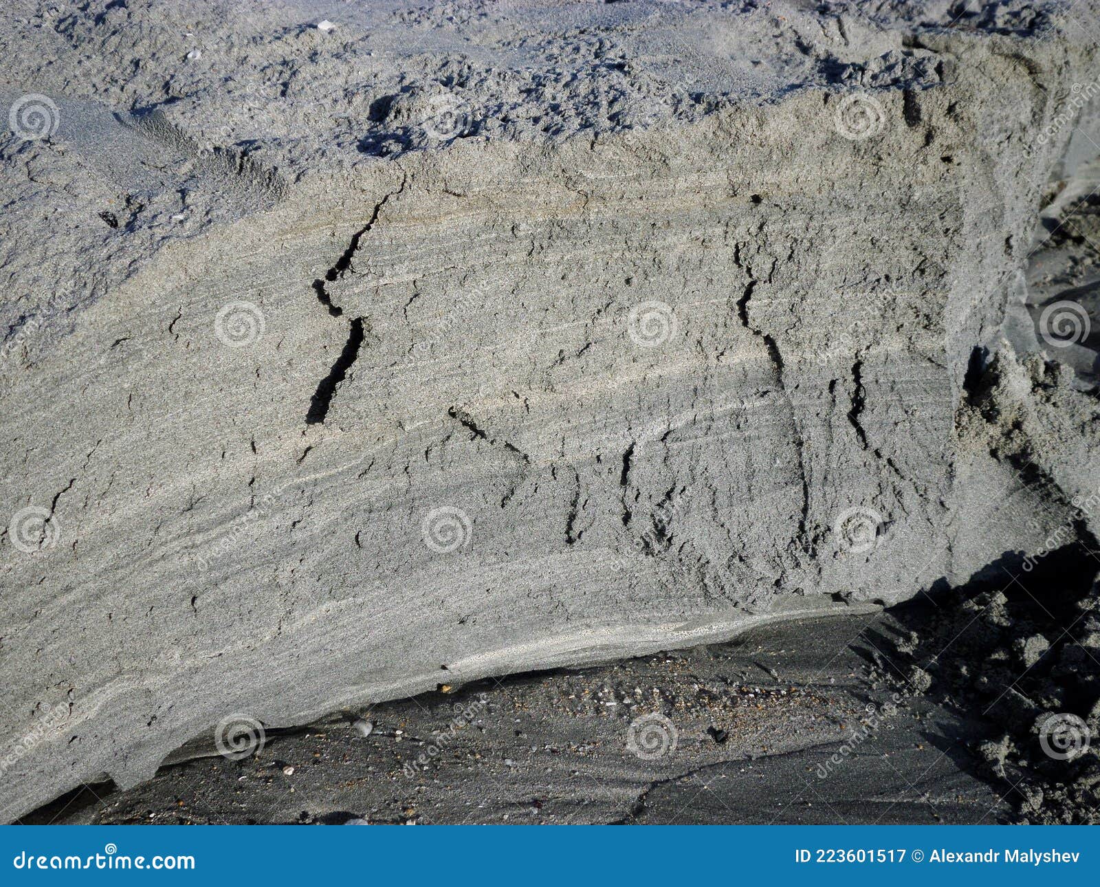 Layers of sea sand stock image. Image of coast, natural - 223601517