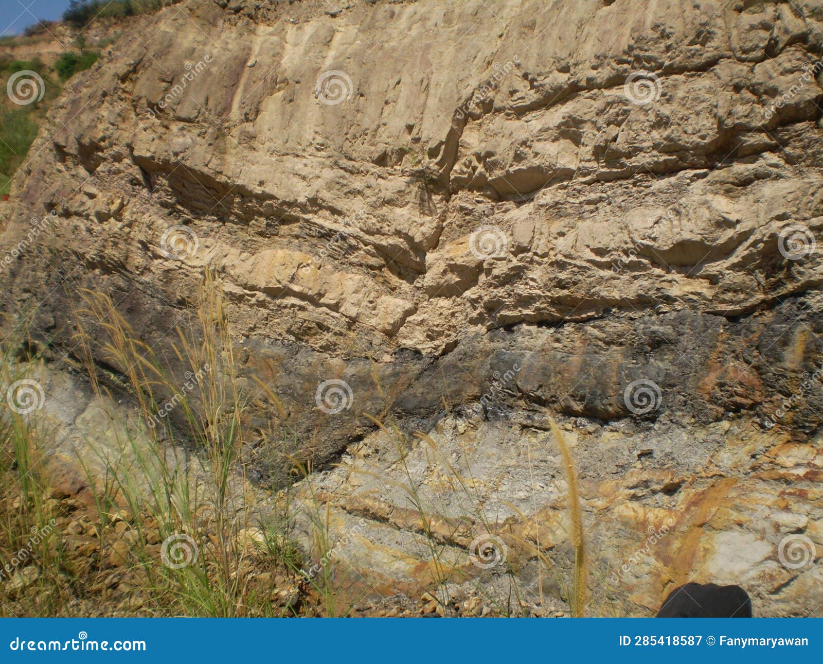 Layers of Sedimentary Rock Broken by Geological Structures Stock Image ...