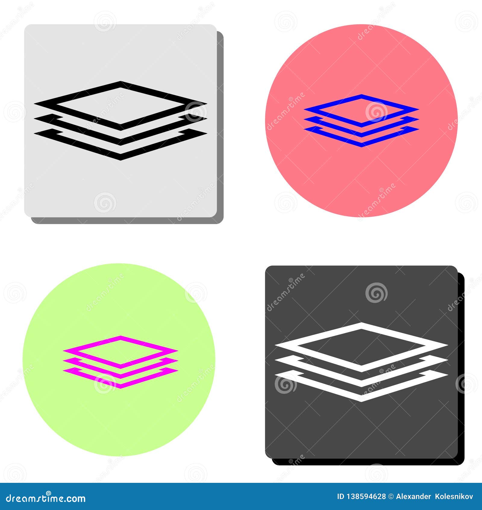 Layers. flat vector icon stock illustration. Illustration of abstract ...