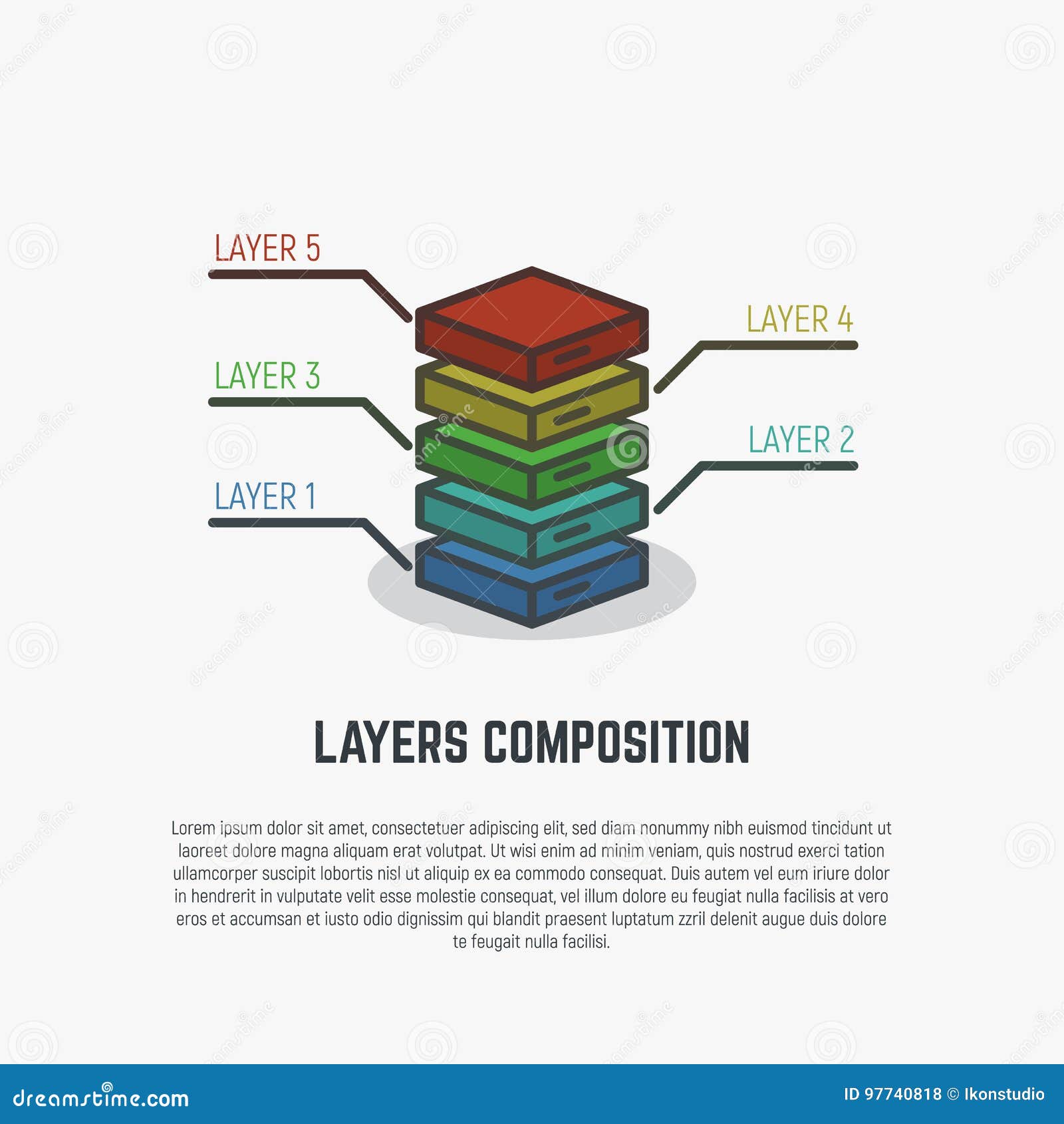 Layers simple line stock vector. Illustration of isometric - 97740818