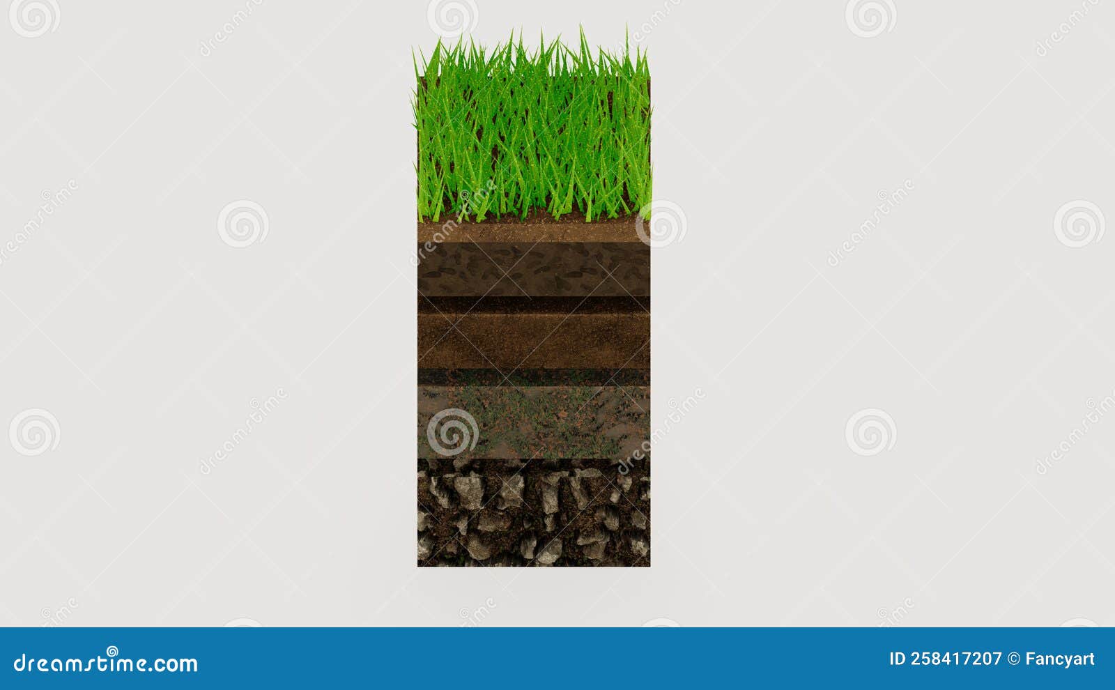 Layers of Soil 3d Rendering Isometric Diagram Stock Illustration ...