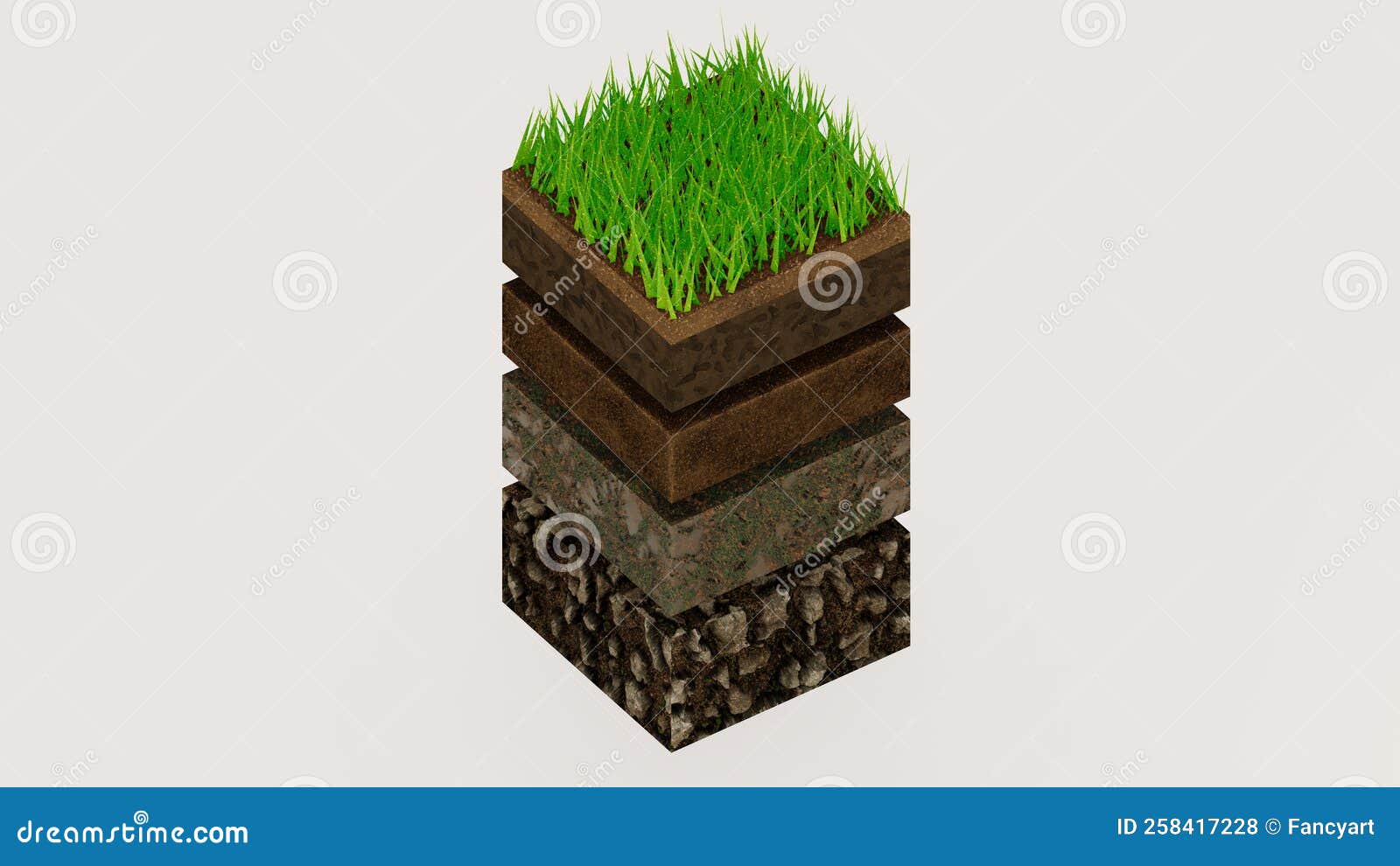 Layers of Soil in Environment 3d Rendering Isometric Diagram Stock ...