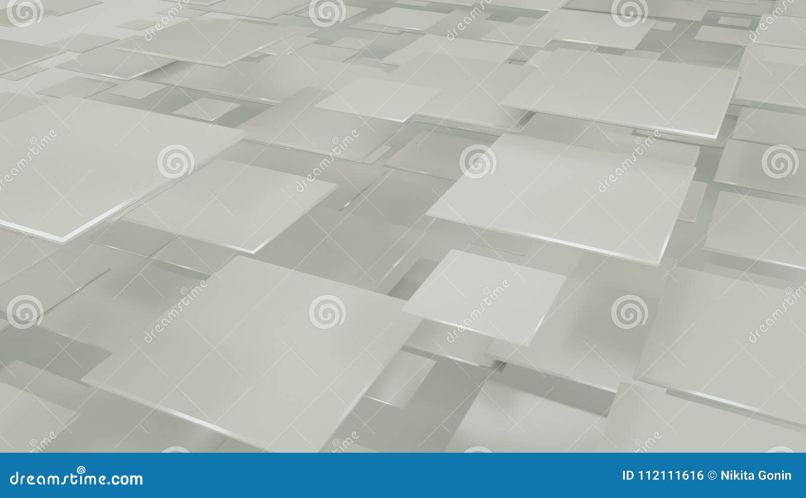 Layers of Squares Abstract 3D Rendering Stock Illustration ...