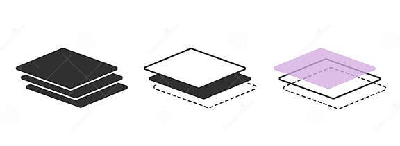 Layers Stack Icon Graphic, 3 Surface Tier Sign Vector Pictogram Glyph ...