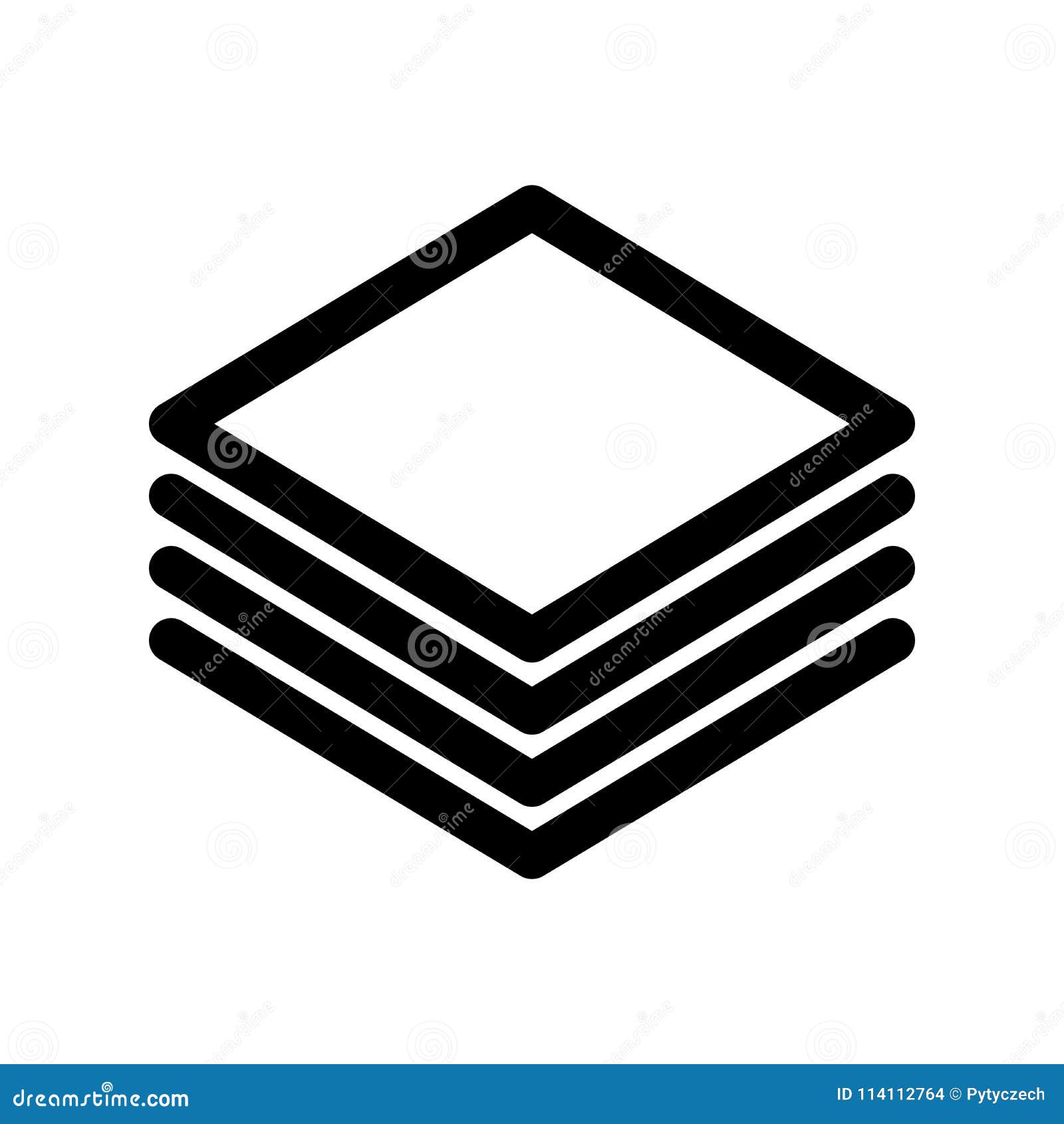 Layers or Stack of Papers Icon. Outline Modern Design Element Stock ...