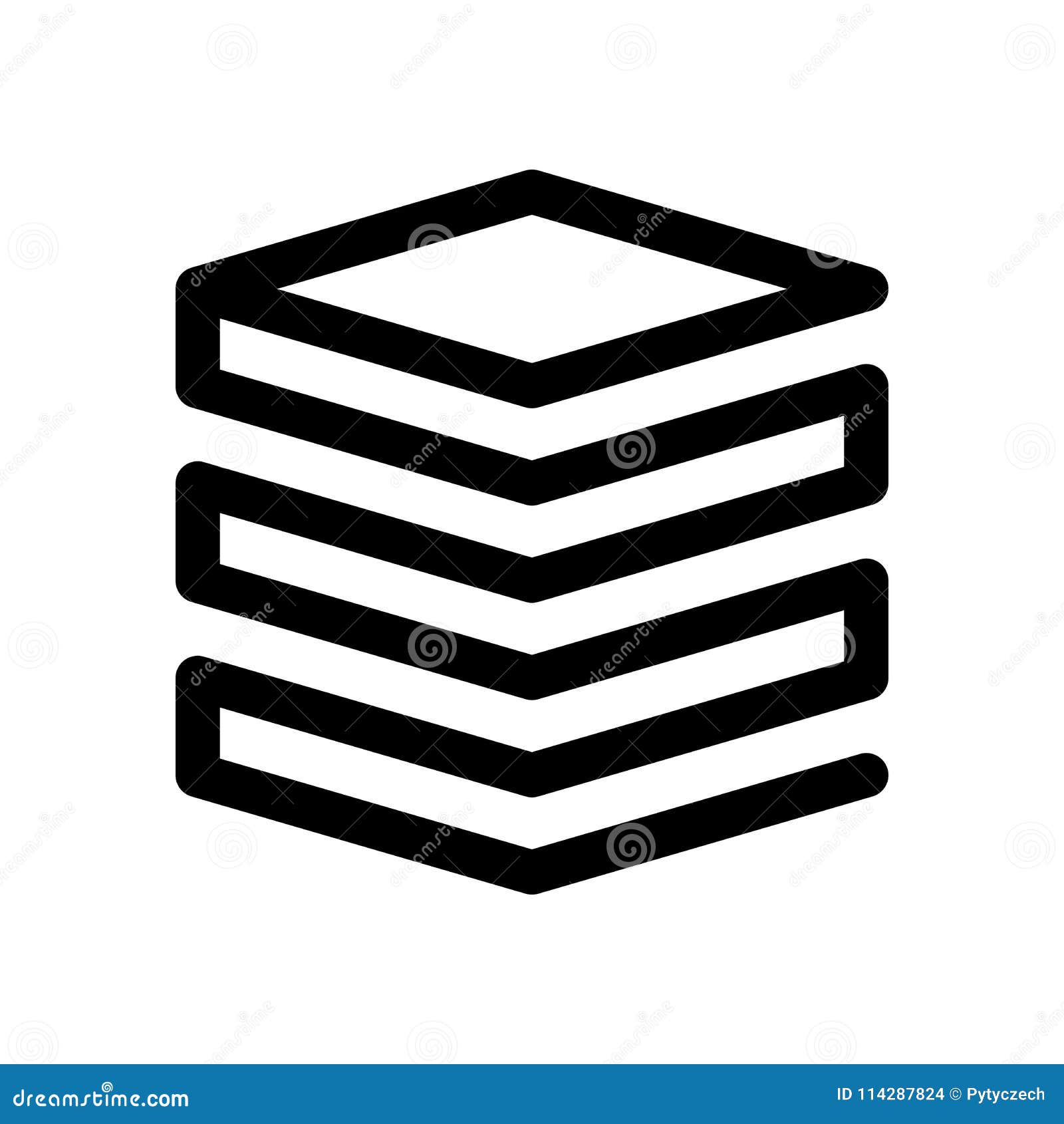 Layers or Stack of Papers Icon. Outline Modern Design Element Stock ...